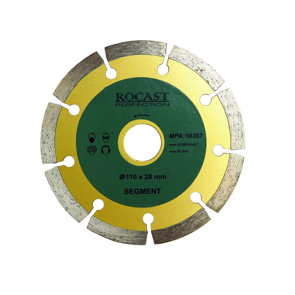 Disco Diamantado Segmentado - 110 x 20mm - Ref. SEGMENTADO Rocast 34 ...