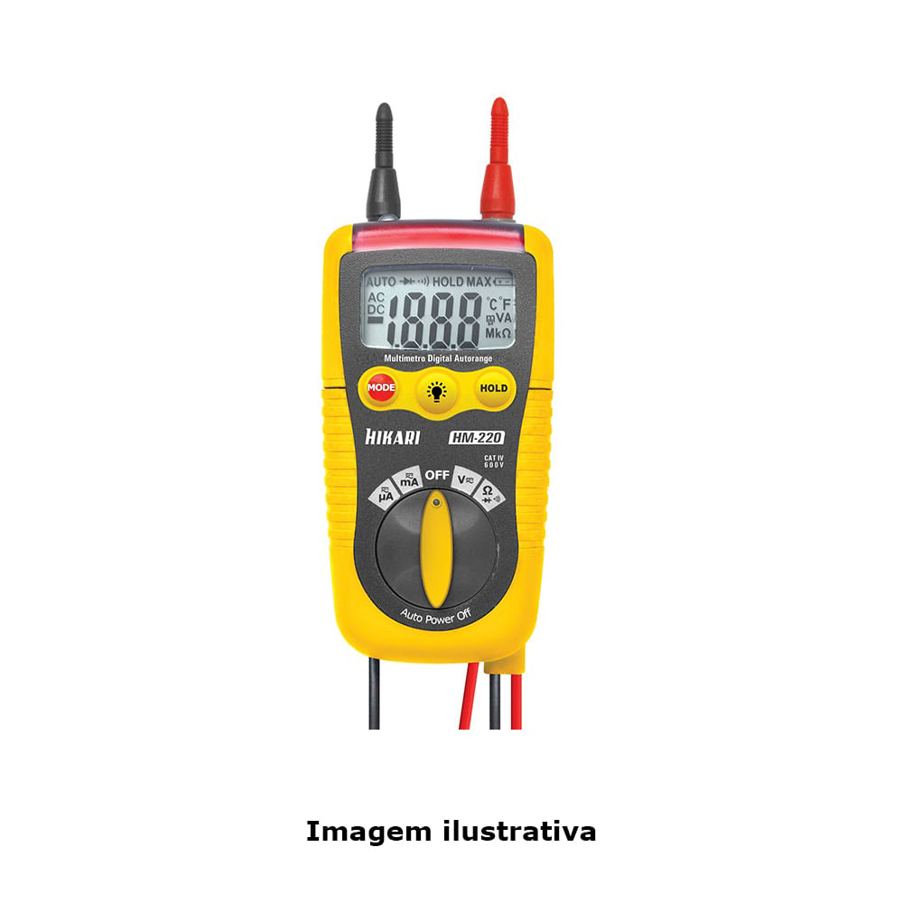 Multímetro Digital "Mini" Tensão 200mV-600VDC 2V-600VAC Corrente 200uA ...