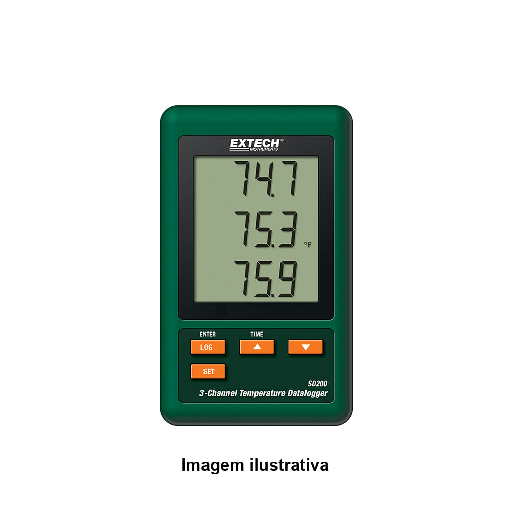 Registrador de Dados Datalogger de Temperatura com 3 Canais Extech SD200