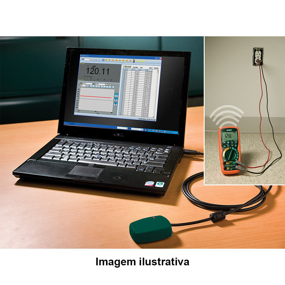 Multímetro/Registrador de Dados 9.999 Leituras Industrial True RMS com ...