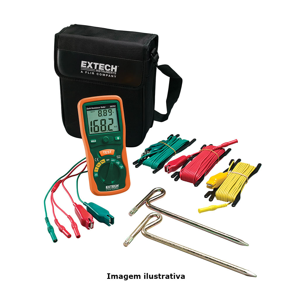 Terrômetro Capacidade 20 a 2000 Ohms Extech 382252