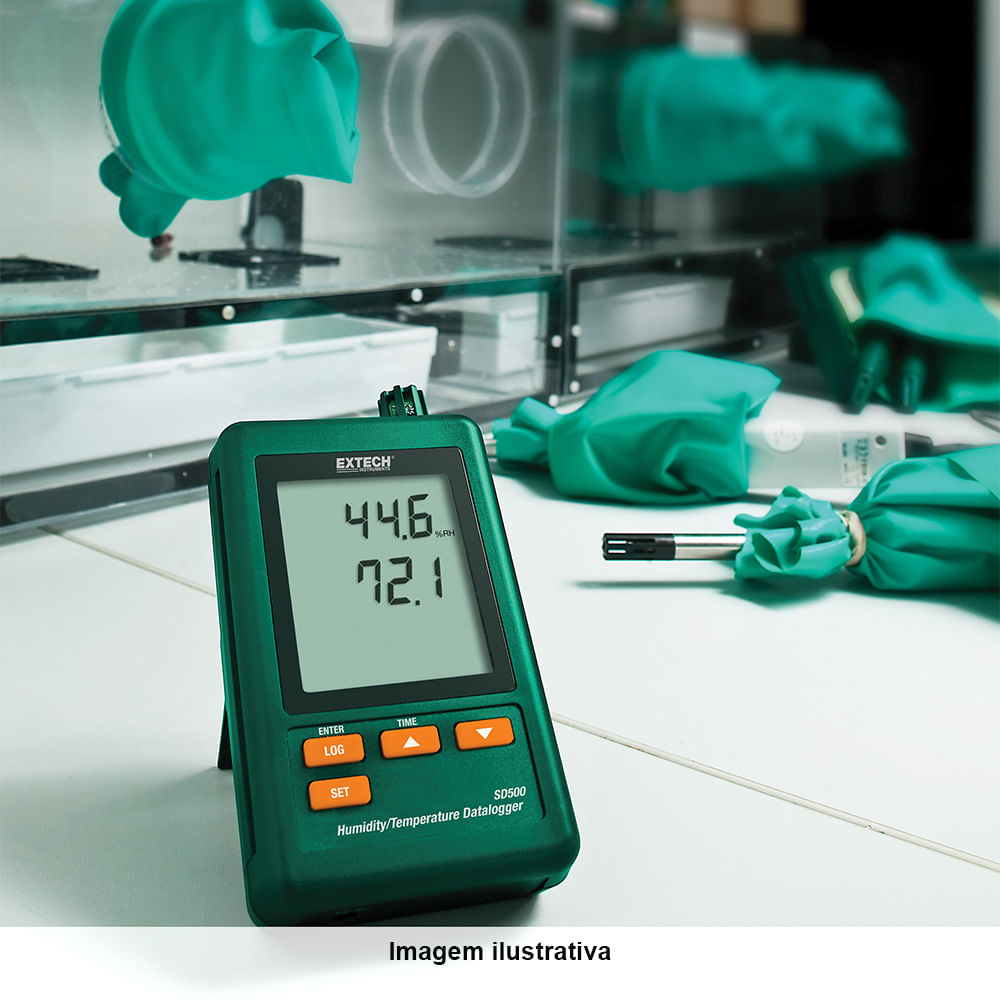 Datalogger Registrador de Dados de Umidade/Temperatura Extech SD500 ...