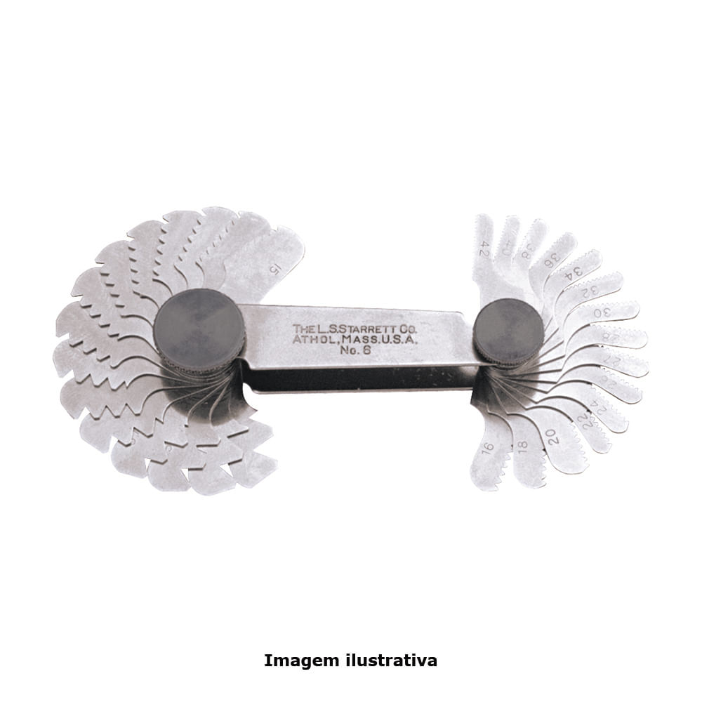 Calibrador de Rosca Uss Capacidade 4-42fpp Pente com 30 Lâminas ...