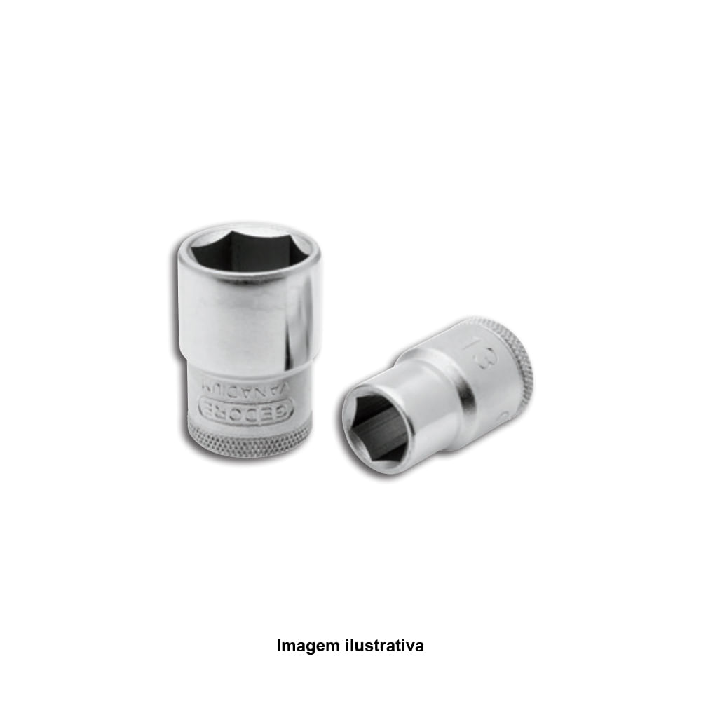 Soquete Sextavado 1/2'' 19 - 17mm DIN 3124 ISO 2725-1 Gedore 015.012 ...