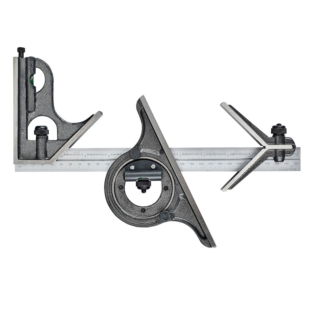 Jogo esquadro combinado 4 peças 300mm/ 12'' DASQUA 426,0021