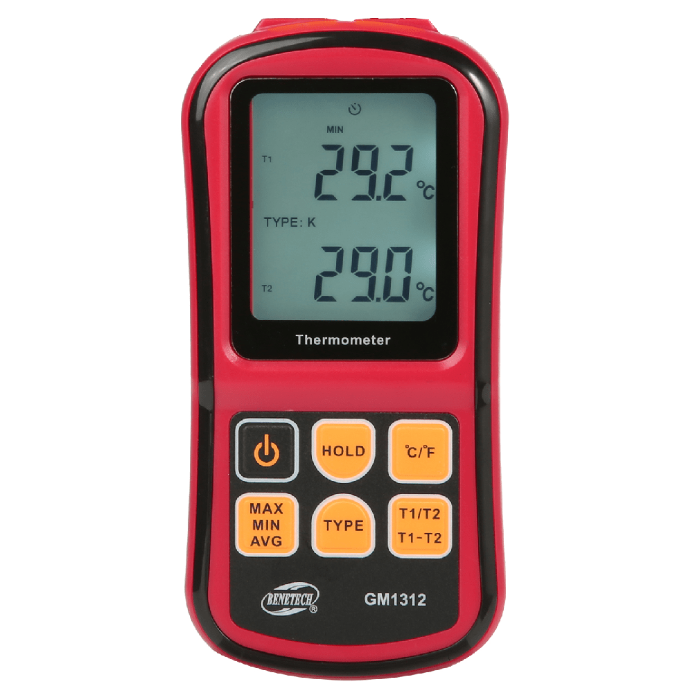 Termômetro de Alta Precisão Termopar 2 canais °C/°F Medição de Líquidos ...