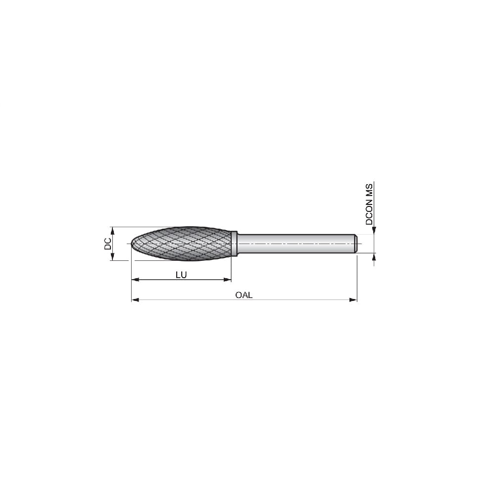 Lima Rotativa Metal Duro TiAlN Labareda formato H 12,7mm p/ preparação ...