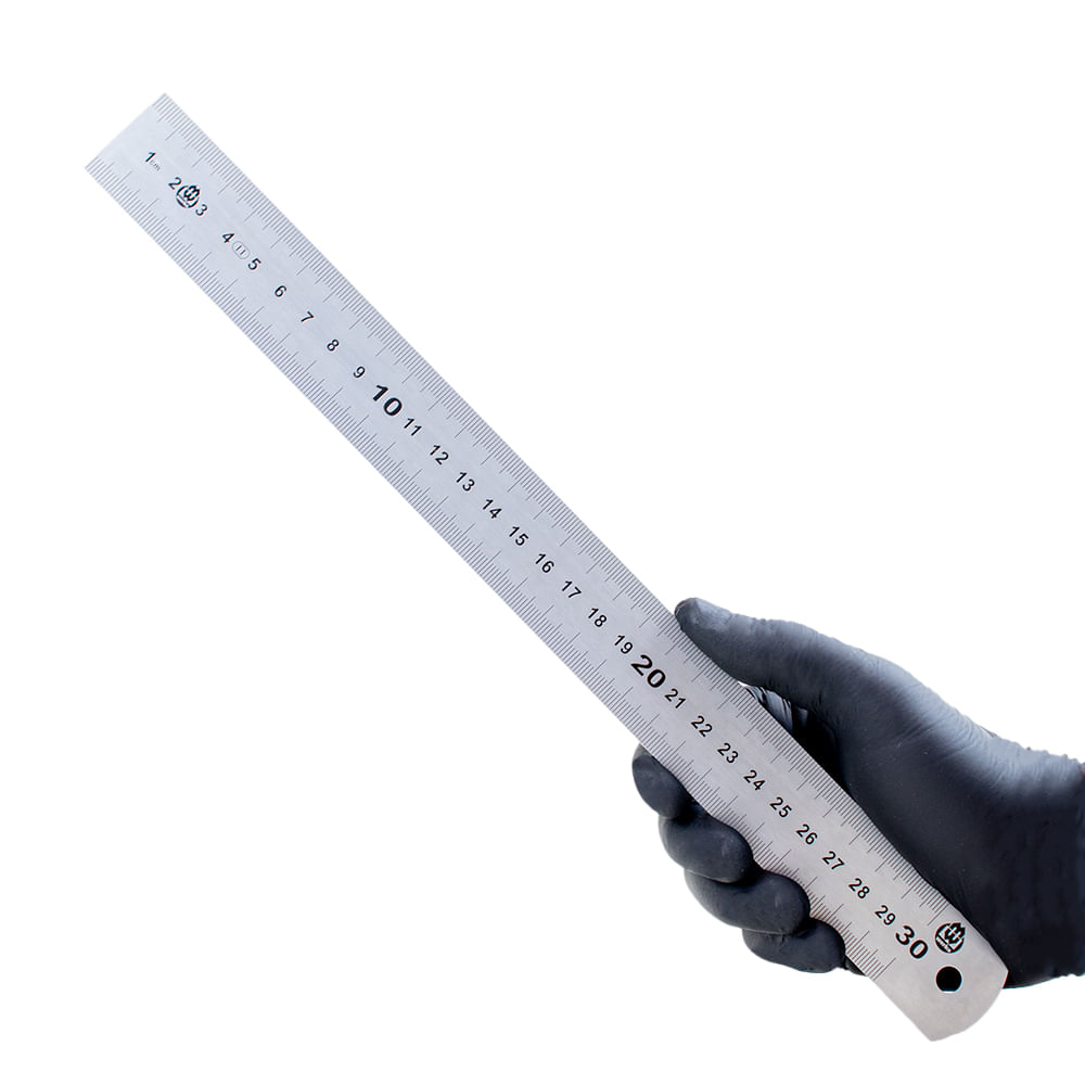 Escala graduada em aço inox semirrígida 500mm divisão 0,1mm Werka 241 ...