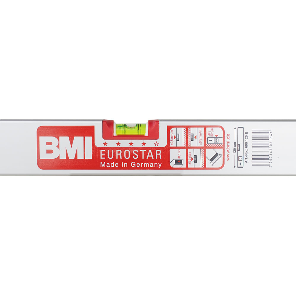 Nível de bolha perfil de alumínio 120CM EUROSTAR precisão 0,5mm/m BMI ...