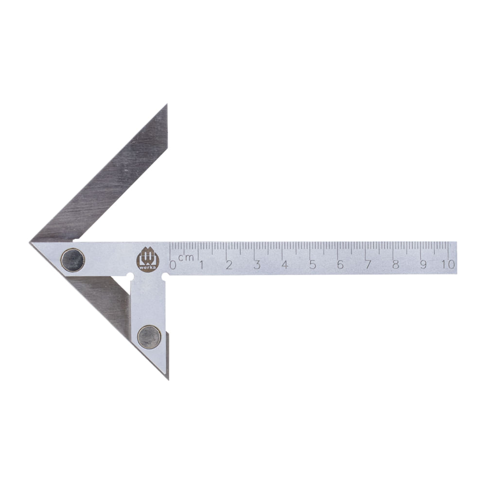 Esquadro de centro Aço inox com cromo acetinado DIN875/2 250x160mm 45 ...